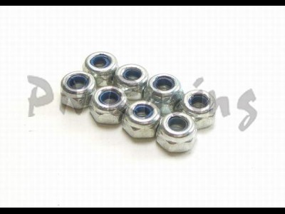 PN Mini-Z 3mm Silver Lock Nut - 8PCS :: Lock Nuts :: Wheels :: mini ...